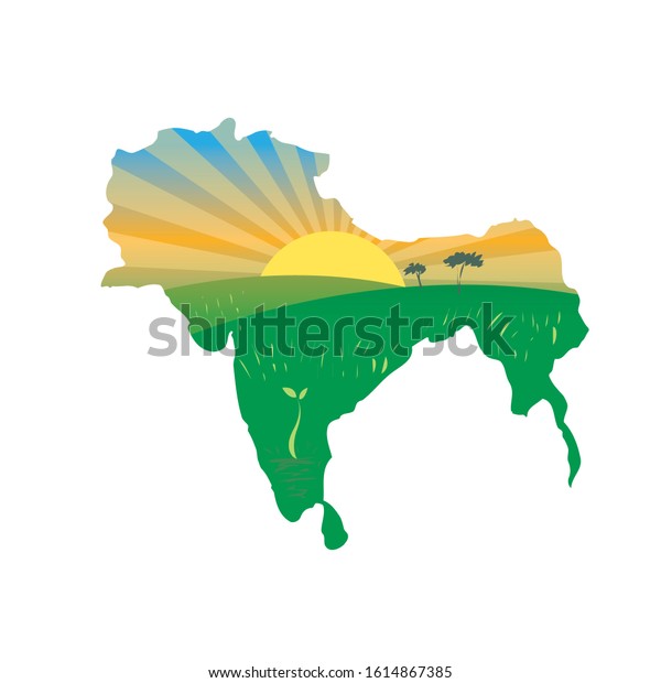 India Map Akhand Bharat Vector Design Stock Vector (Royalty Free ...