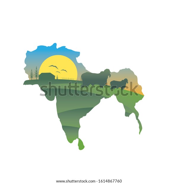 India Map Akhand Bharat Vector Design: เวกเตอร์สต็อก (ปลอดค่าลิขสิทธิ์ ...