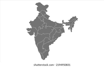 India Map Background Grey Color Borderline Stock Vector (Royalty Free ...