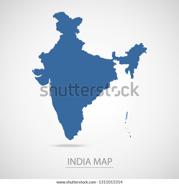 India Map Blue India Map Country Stock Vector (Royalty Free) 1311015314 ...