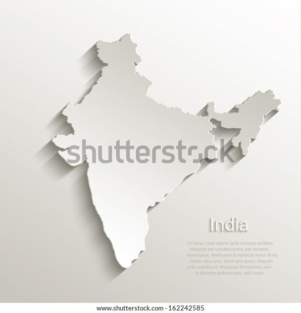 India Map Card Paper 3d Natural Stock Vector (Royalty Free) 162242585
