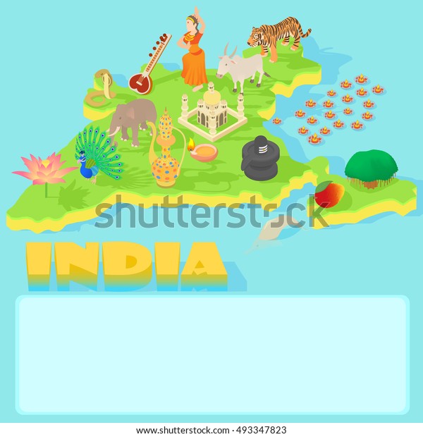India Map Cartoon Style Any Design : image vectorielle de stock (libre ...