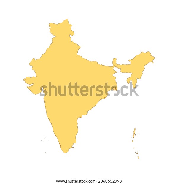 India Map Color Line Element Border Stock Vector (Royalty Free ...