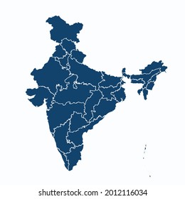 India Map Color Vector Modern Silhouette Stock Vector (Royalty Free ...