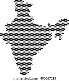 India Map Fill Black Dots Vector Stock Vector (Royalty Free) 490367215 ...
