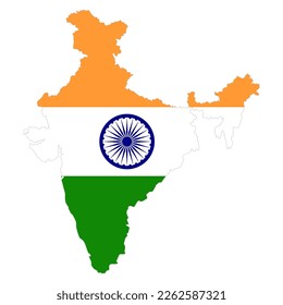 map of India with flag Royalty-free Stock Vector Images