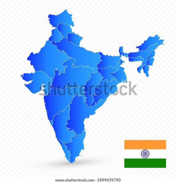 India Map Flag On Transparent Background Stock Vector (Royalty Free ...