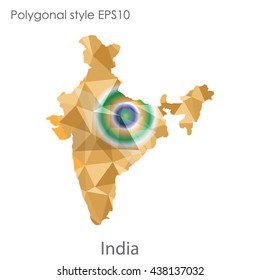 India Map Gold Dust Color On: vetor stock (livre de direitos ...