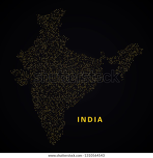 India Map Golden Glitters Modern Element Stock Vector (Royalty Free ...