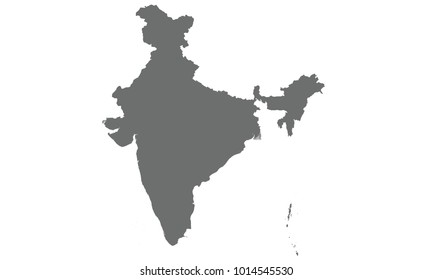India Map Gray Color Stock Vector (Royalty Free) 1014545530 | Shutterstock