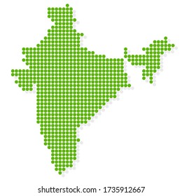 India Map Green Dot Icon Stock Vector (Royalty Free) 1735912667 ...