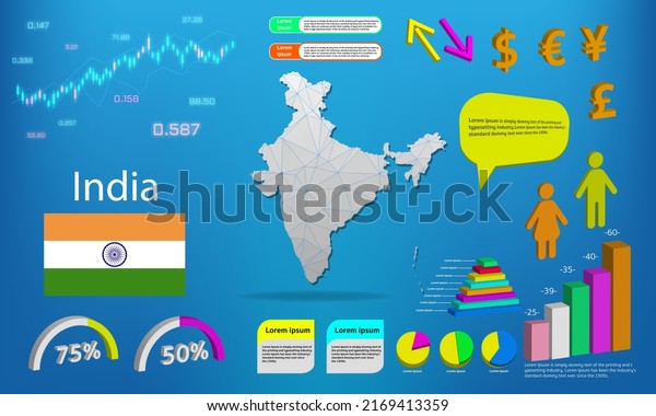 India Map Info Graphics Charts Symbols Stock Vector (Royalty Free ...