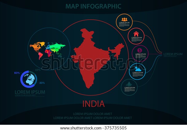 India Map Infographic: Stock-Vektorgrafik (Lizenzfrei) 375735505 ...