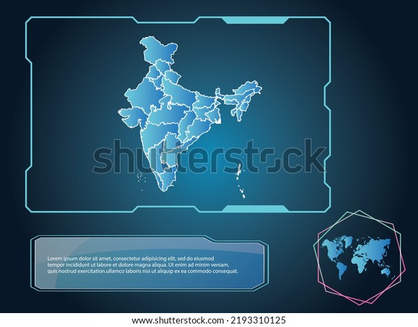 India Map Infographic Technology Blue Color Stock Vector (Royalty Free ...