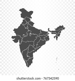 India Map Isolated On Transparent Background 스톡 벡터(로열티 프리) 767342590 ...