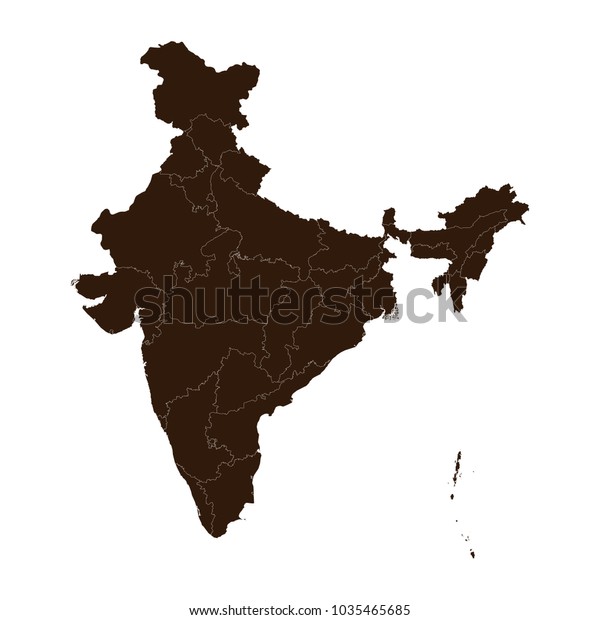 india map on white background vector.