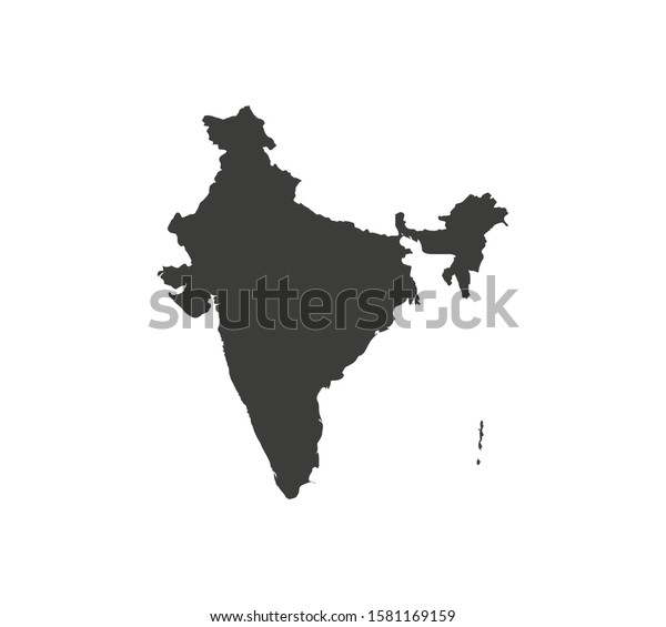 India Map On White Background Vector Stock Vector (Royalty Free ...