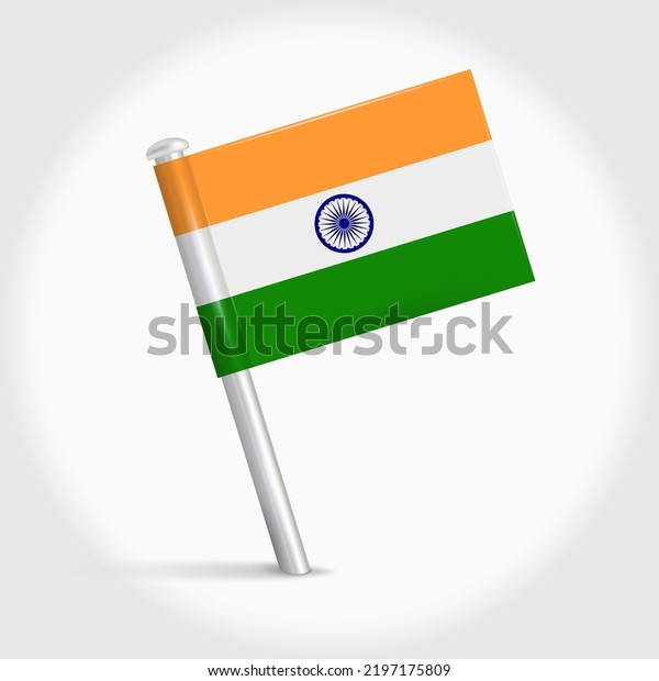 India Map Pin Flag Icon Indian Stock Vector (Royalty Free) 2197175809 ...