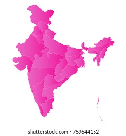 Couple Set Mapgradient Pink Map Indiavector Stock Vector (Royalty Free ...