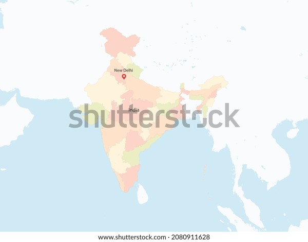 India Map State Vector Stock Vector (Royalty Free) 2080911628 ...