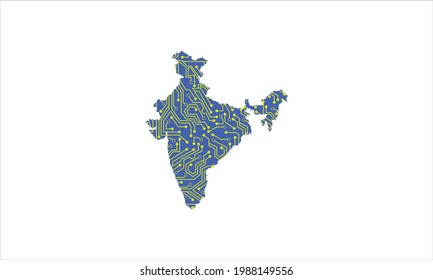 India Map Tech Networking Icon Logo Stock Vector (Royalty Free ...