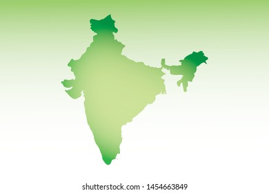 Map India Green Highlighted Neighbor Countries Stock Vector (Royalty ...