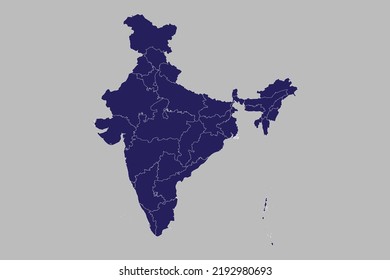 India Map Vector Blue Color Isolated Stock Vector (Royalty Free ...