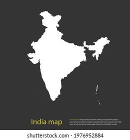 India Map White Color High Detailed Stock Vector (Royalty Free ...
