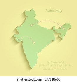 India Map Yellow Green Vector Stock Vector (Royalty Free) 577618660 ...