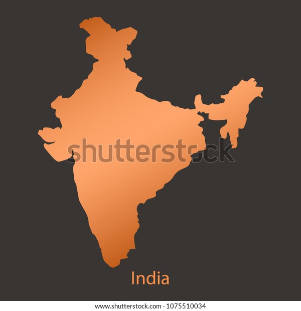 India Mapborder Chromeorangecopper Metal Shine Gradient Stock Vector ...