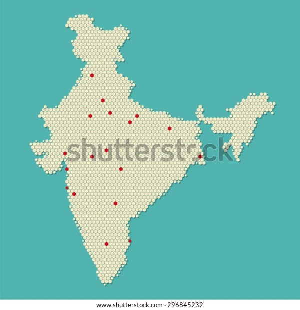 India Modern Pixel Map Stock Vector (Royalty Free) 296845232 | Shutterstock