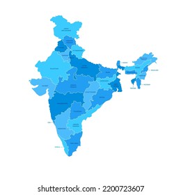 India Regions Map Editable Outline Vector Stock Vector (Royalty Free ...