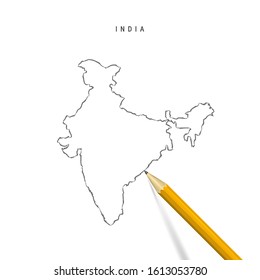 Cartoon India Map Hand Drawn India Stock Vector (Royalty Free ...