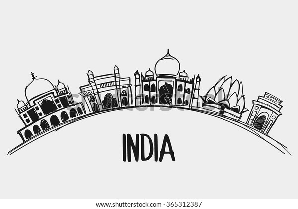 India Skyline Vector Illustration Great Concept Stock Vector (Royalty ... India Skyline Vector Illustration Great Concept Stock Vector (Royalty ...