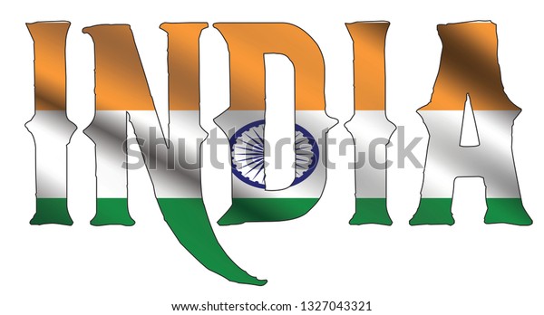 India Text Flag Colors Stock Vector (Royalty Free) 1327043321 ...