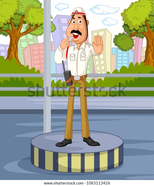 India Traffic Police Vector Illustration Stock Vector (Royalty Free ... India Traffic Police Vector Illustration Stock Vector (Royalty Free ...
