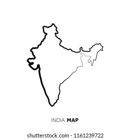 Outline Map India Marked Red Line Stock Vector (Royalty Free) 764482558 ...