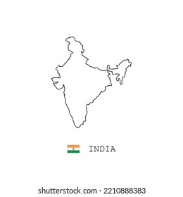 India Vector Map Outline Line Linear Stock Vector (Royalty Free ...