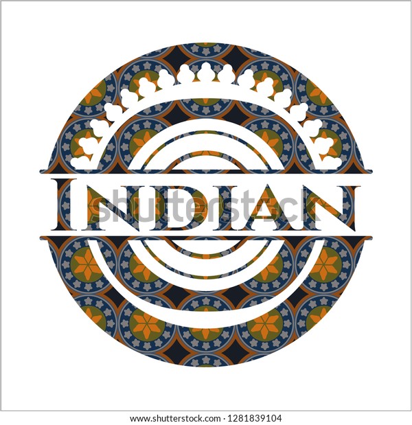 Indian Arabic Style Badge Arabesque Decoration Stock Vector (Royalty ...