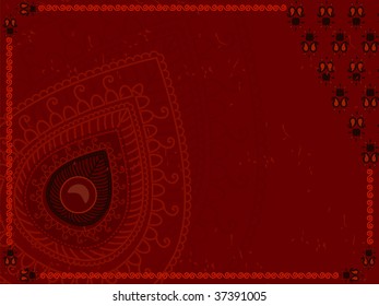 Indian Art Henna Inspired Background Stock Vector (Royalty Free ...