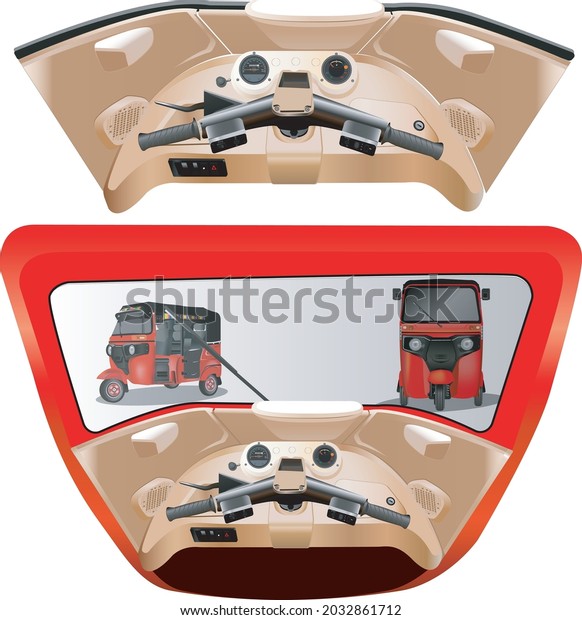 Indian Auto Rickshaw Inside View New Stock Vector (Royalty Free) 2032861712