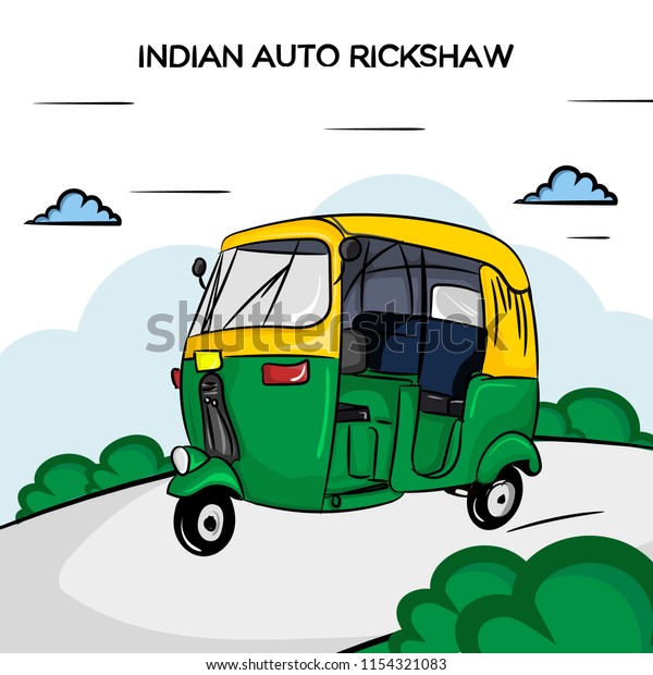 Indian Auto Rickshaw Vector Illustration Stock Vector (Royalty Free ...