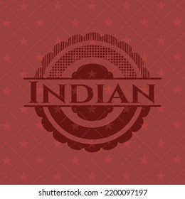 Indian Badge Red Background Vector Illustration Stock Vector (Royalty ...
