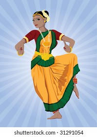 Indian Bharatnatyam Dancer Stock Vector (Royalty Free) 31291054 ...
