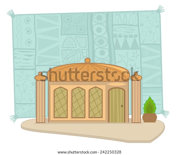 Indian Building Indian Building Dome Pillars Stock Vector (Royalty Free ...