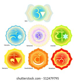 Indian Chakra Color Set Vector Illustration Stock Vector (Royalty Free ...