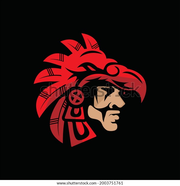 Indian Chief Mascot Illustration Logo Red Stock Vector (Royalty Free ...