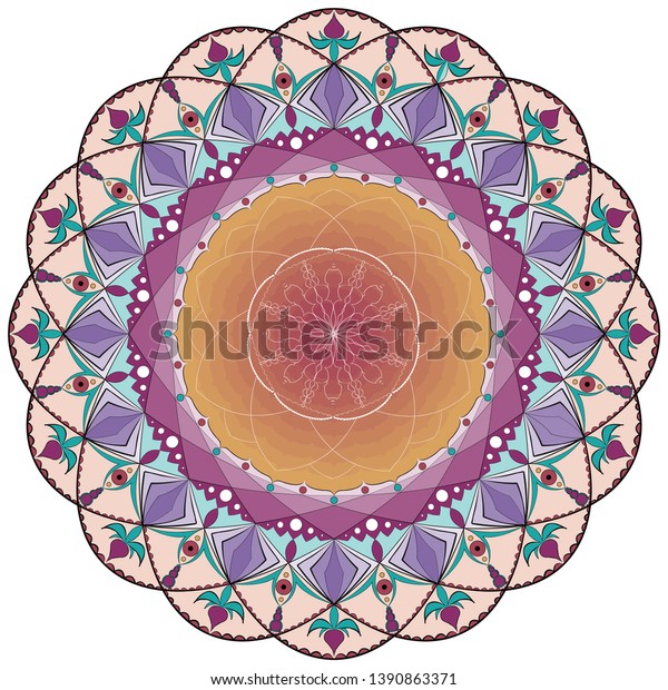 Indian Circle Ornament Vector Art Stock Vector (Royalty Free ...