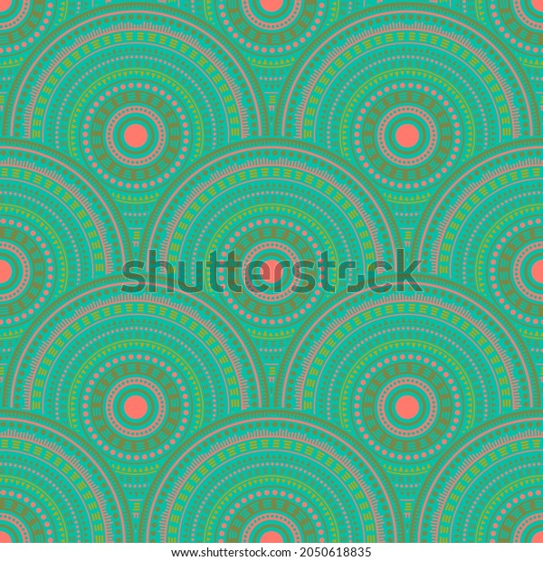 Indian Circular Shapes Carpet Design Vector Stock Vector (Royalty Free ...