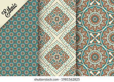 Indian Collection Ethnic Seamless Patterns Stock Vector (Royalty Free ...